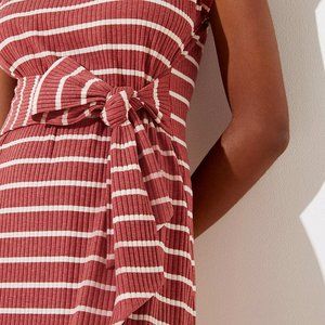 LOFT | Dresses | Nwt Loft Stripe Ribbed Belted Midi Dress | Poshmark